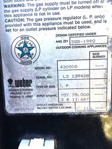 Deciphering Serial Numbers On Old Weber Gas Grills - The Virtual Weber ...